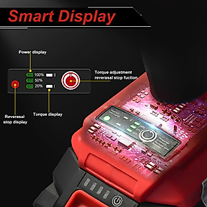AOBEN Cordless Impact Wrench 1/2 inch,21V 300N.m Brushless Impact Gun with 2X 4.0Ah Battery,Charger & 6 Sockets,Electric Impact Wrench for Car Home (2 battery) Visit the Store