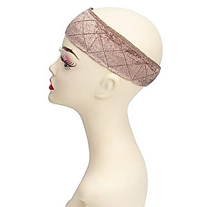 GEXWORLDWIDE GEX Beauty Flexible Velvet Wig Grip Scarf Head Hair Band Wig Band Adjustable Fastern (Nude)