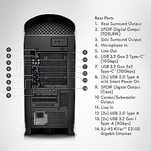 Alienware Aurora R15 Gaming Desktop - Intel Core i7-13700F, 16GB DDR5 RAM, 512GB SSD+1TB HDD, NVIDIA RTX 4070 Ti, Liquid Cooling, Windows 11 Home, 1-Year Premium Support - Dark Side of The Moon