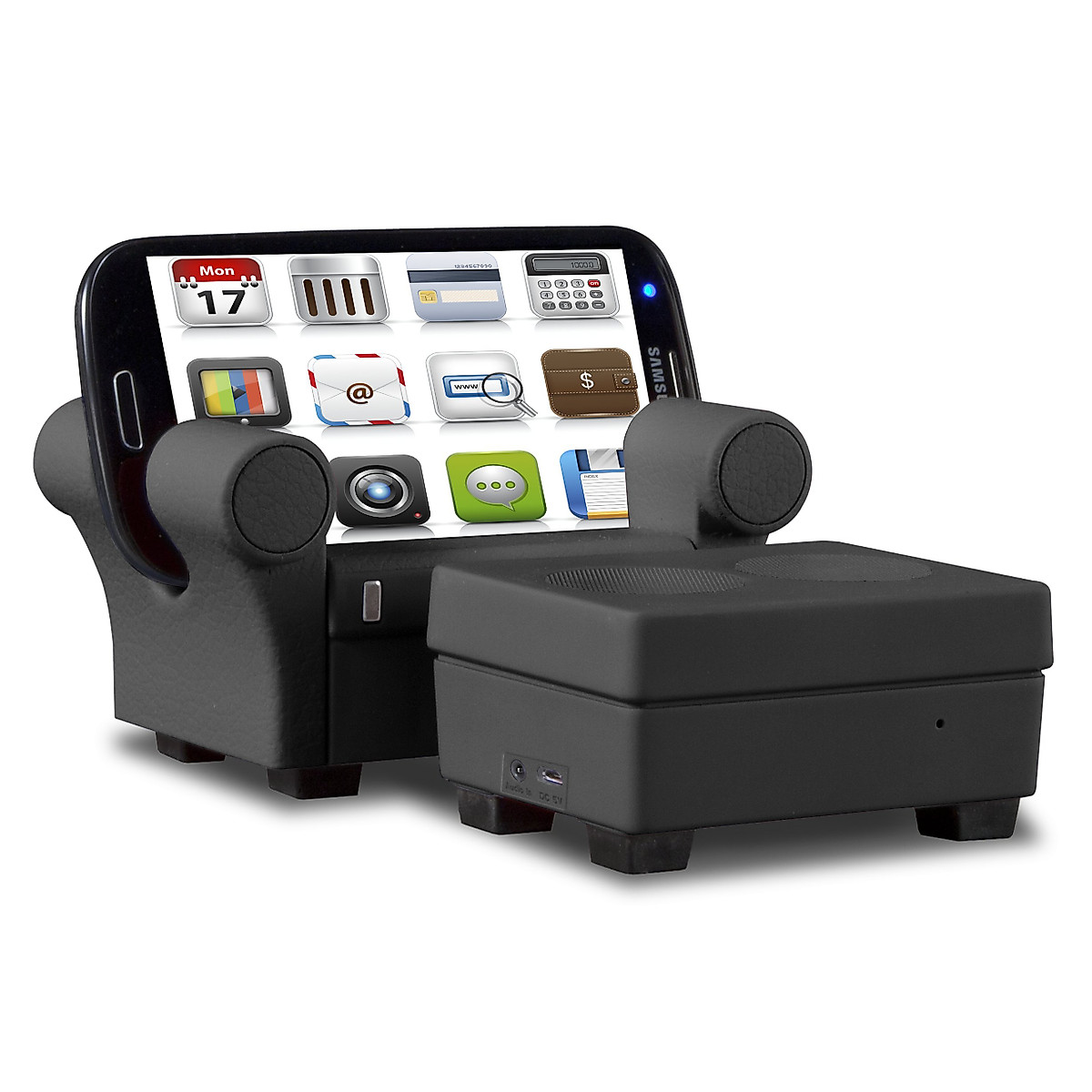 Phoniture Wireless Bluetooth Speaker and Charging Station (Black)