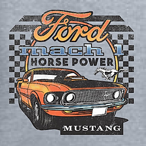 Ford Mustang Mach 1 Horse Power Classic Racing Cars and Trucks Men's Graphic T-Shirt, Heather Grey, 3X-Large