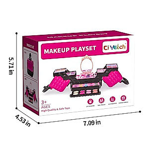 Kids Makeup Kit for Girl, 52 Pcs Pretend Makeup for Toddlers Kids, Washable Non Toxic Make Up for Girls, Pretend Play Toy Makeup Set Birthday for Little Girls Age 3 4 5 6 7 8 Years Old