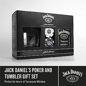Beams International Whisky Glass and Poker Set, Tin, Black, 12 Count (Pack of 1)