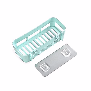 Self-Adhesive Bathroom Plastic Basket Punch Free Wall Mounted Kitchen Drain Box Shelf Toilet Storage Rack Organizer Adhesive Bathroom Plastic Basket