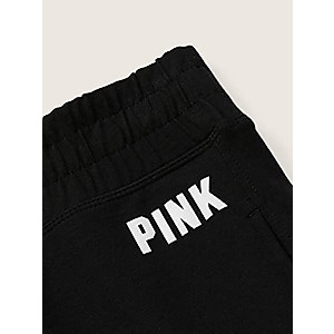 Victoria's Secret Pink Cotton High Waist Joggers, Pure Black, Medium