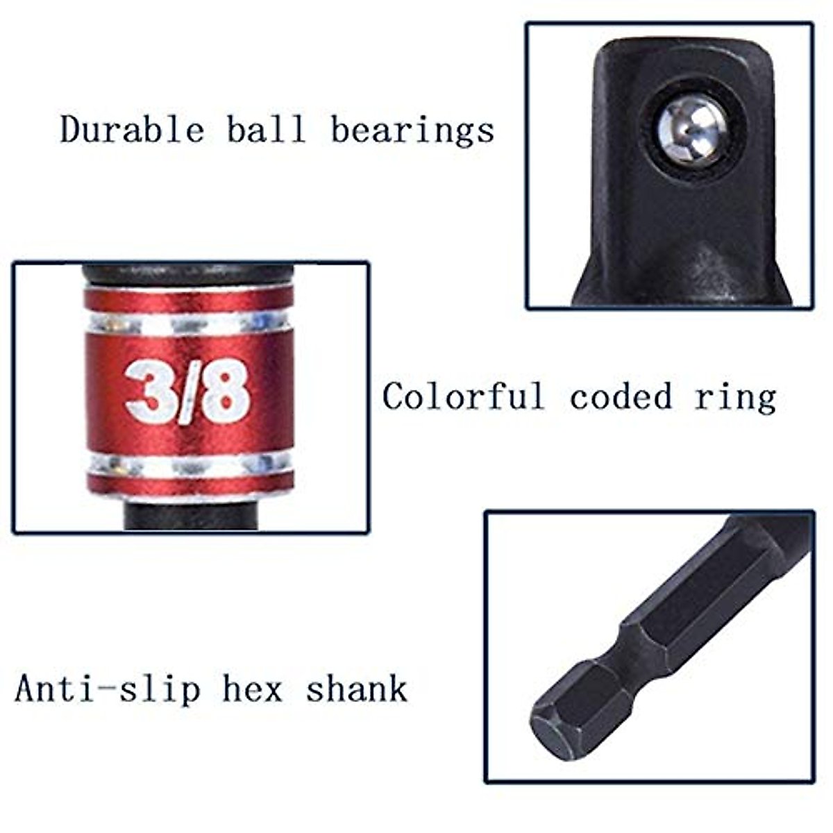Impact Grade Socket Wrench Adapter Extension Set,3Pcs Hex Socket Adapter Bit+105° Right Angle Drill Attachment Bit Extension 1/4-inch Hex Drive Drill Bit Power Socket Screwdriver Set Holder Adaptor