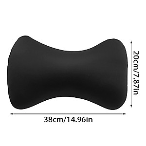 Longaoa Microbead Roll Neck Pillow Mini Microbeads Bone Type Travel Pillow Soft Mooshi Jelly C-ervical Pillow Cushion Back Head Neck Support Sleeping Throw Pillows for Home Sofa Bed (Black, 1pc)