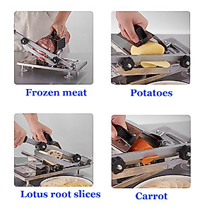 HYDDNice Meat Slicer Stainless Manual Meat Cutter Slicing Machine RollMeat Slicer Vegetable Meat Cheese Food Slicer Meat Cleavers for Home Kitche