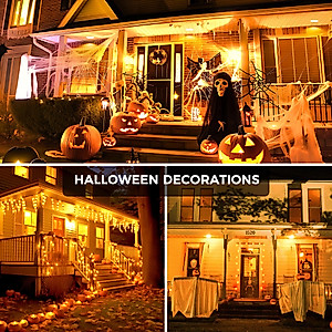 LED Par38 Flood Orange Light Bulb - 150W Equivalent Halloween Flood Lighting, 15W E26 Base Orange LED Lights, for Halloween Party Decoration, Porch, Home Lighting, Holiday Lighting Outdoor, 2 Pack