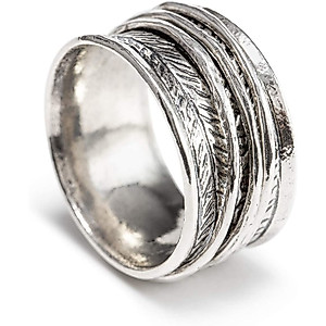 Joolala Spinning Band 925 Sterling Silver Women’s Ring Elegant Stylish Design – Various Models – Gorgeous Oxidized Finish – Ideal Promise Ring, Everyday, Anniversary (8)