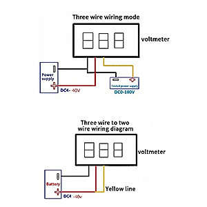 CenryKay 6PCS Blue Digital Mini Digital Voltmeter DC 0.36 Inch Three-Line DC 0-100V Mini Digital Voltmeter Gauge Tester Blue LED Display Panel