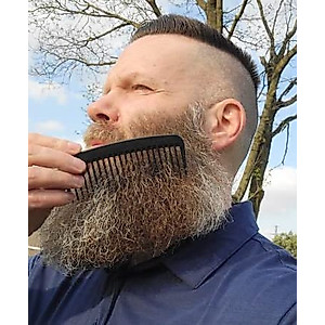 Chicago Comb Model 10 Carbon Fiber, Compact Wide-Tooth Comb, Made in USA, Anti-Static, 5 Inches (12.7 cm) Long