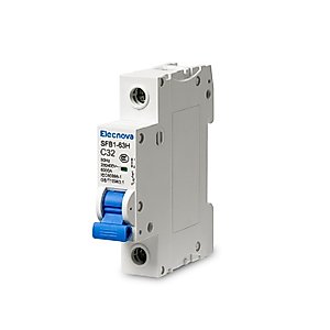 Elecnova 6-63A AC Miniature Circuit Breaker, 1 Pole 32 Amp 230V, DIN Rail Mounted Circuit Breakers, Overload, Short-Circuit Tripping, MCB, 110V / 120V Available