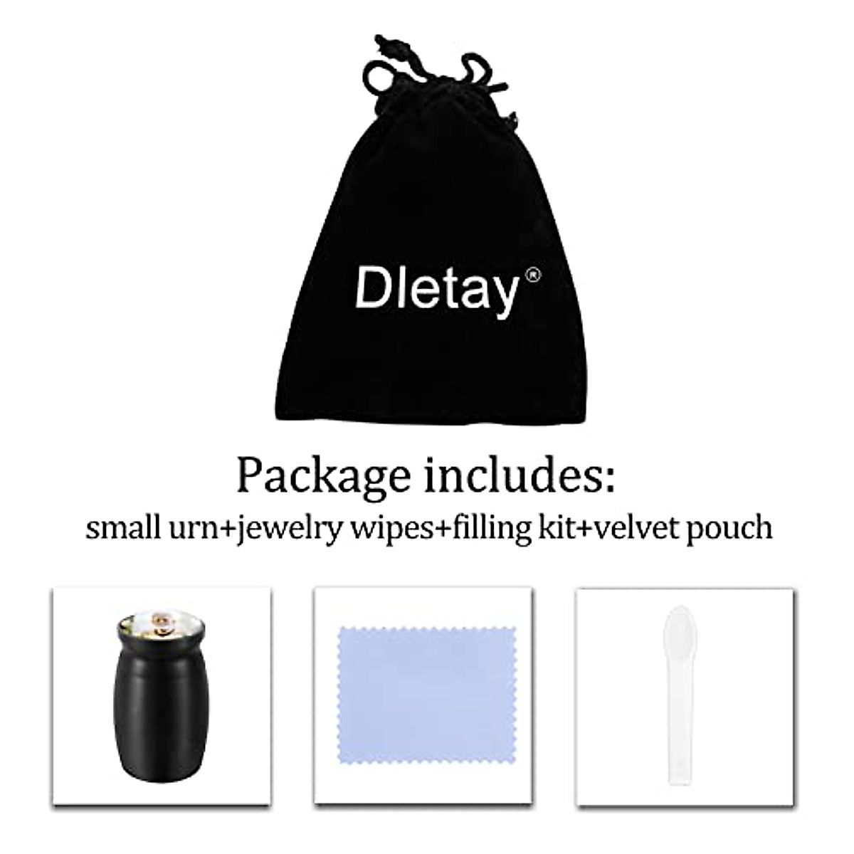 Photo Custom Small Urns for Human Ashes Mini Cremation Urns for Ashes Aluminium Picture Ashes Holder-Black