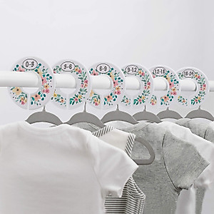 Baby Closet Size Dividers - Rustic Floral Nursery Closet Dividers for Baby Clothes - Dividers by Month for Baby Girl Nursery Decor - Flower Baby Closet Dividers for Clothing Racks - [Rustic Floral]