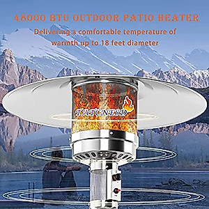 Patio Heater Propane with Cover - Outdoor Heaters For Patio Propane Heater Floor Standing with Wheels - Commercial Stainless Steel Gas Space Heaters for Outside Tent Camping, Porch, Pool and Garden