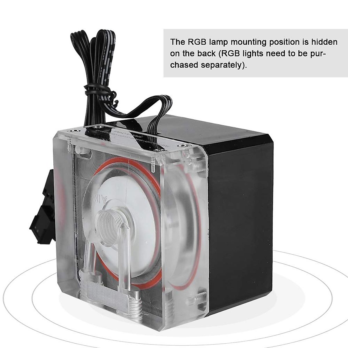 Mute Water Pump,PC Water Cooling Integrated Water Pump Support PWM Intelligent Control Speed,Universal G1/4 Threaded Pipe Connection,D Port + 4 Pin Interface