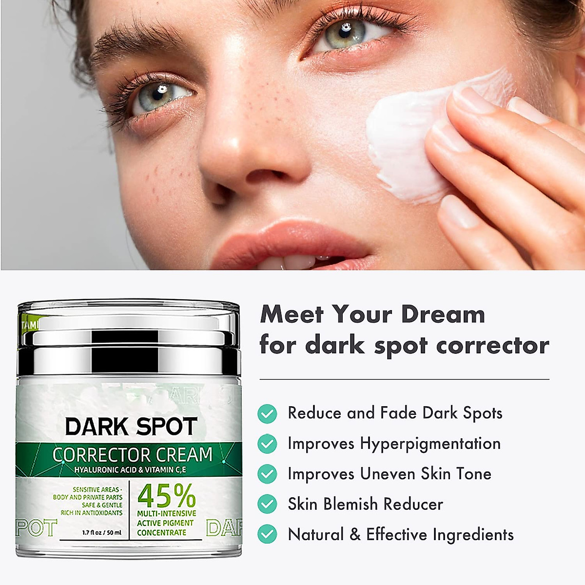 ASHUDAN Dark Spot Remover for Face, Dark Spot Corrector Cream, Sun Spot, Melasma, Freckle, Age spot Removal for Women and Men | Improves Hyperpigmentation - 1.7 Fl Oz