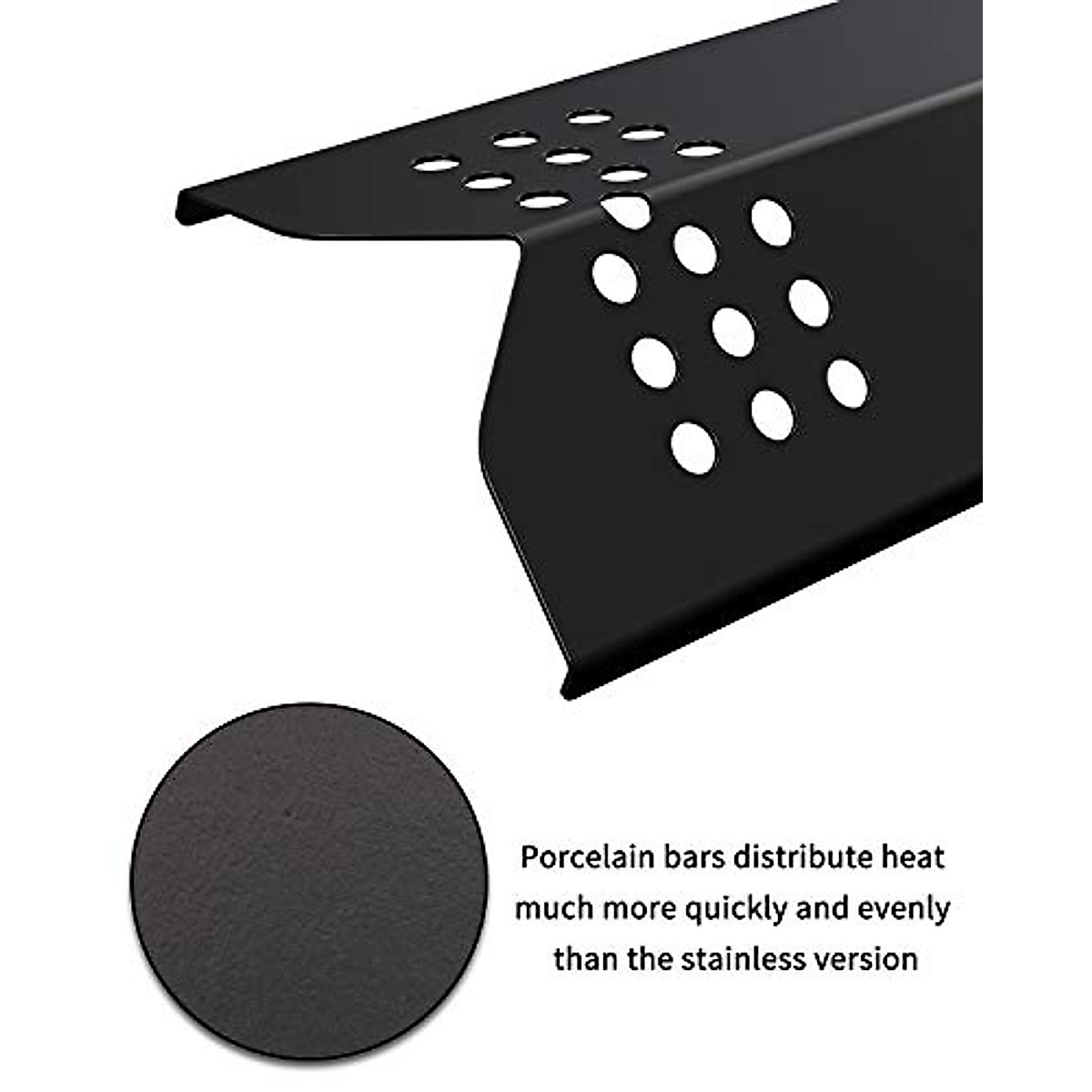 SHINESTAR Grill Parts Replacement for Grill Master 720-0697, Nexgrill 720-0783E, 720-0830A, 720-0830D, 720-0830H Porcelain Steel Heat Plate Tent and Stainless Steel Burner Tubes Set, 4-Pack