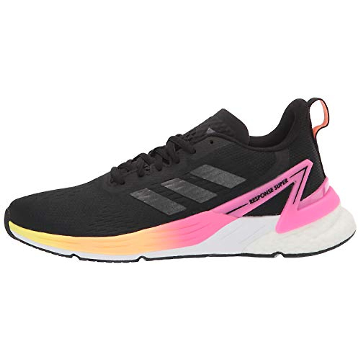 adidas Women's Response Super Running Shoes, Black/Black/Hi-Res Yellow, 8.5