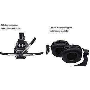 Trucker Bluetooth Headset Wireless with Noise canceling Microphone, On-Ear Wireless Headphones with Mic for iOS & Android Mobile Phone, Skype, Truck Driver,Call Center,Voip