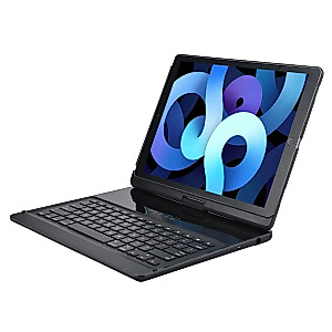 LENRICH iPad pro 12.9 case with Keyboard 2017 2nd 2015 1st Generation, 360 Rotatable Wireless Folio 180 Swivel Stand Hard Cover Auto Sleep Wake up