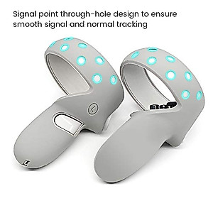 Touch Controller Grip Cover +Lens Cover for Quest 2,Silicone Anti-Throw Handle Protective Sleeve for Quest 2