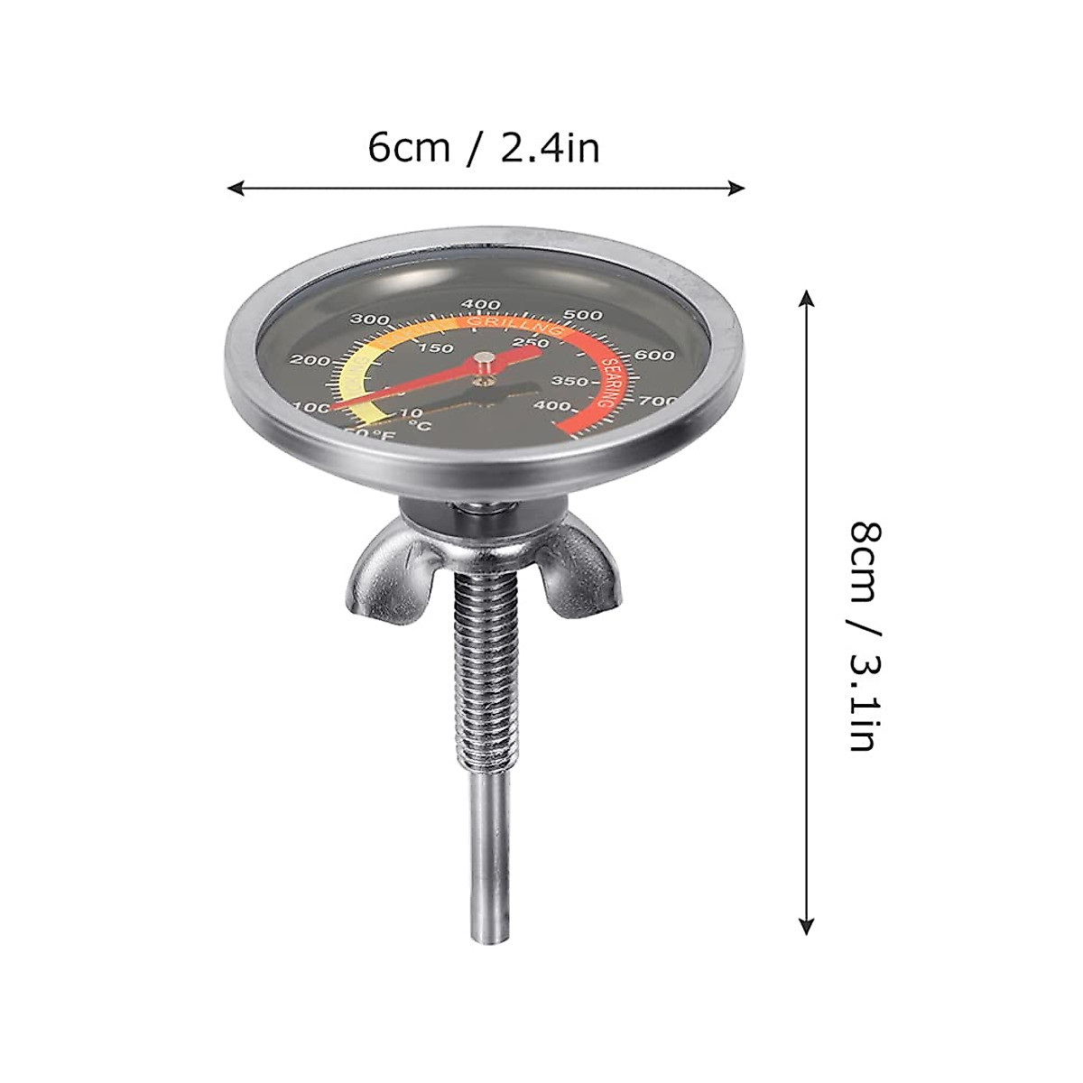 YARDWE Meat Temperature Gauge 2pcs Thermometer Temperature Gauge Temperature Meter Temperature Indicator Household Barbecue Tool Stainless Steel Oven Temperature Monitor