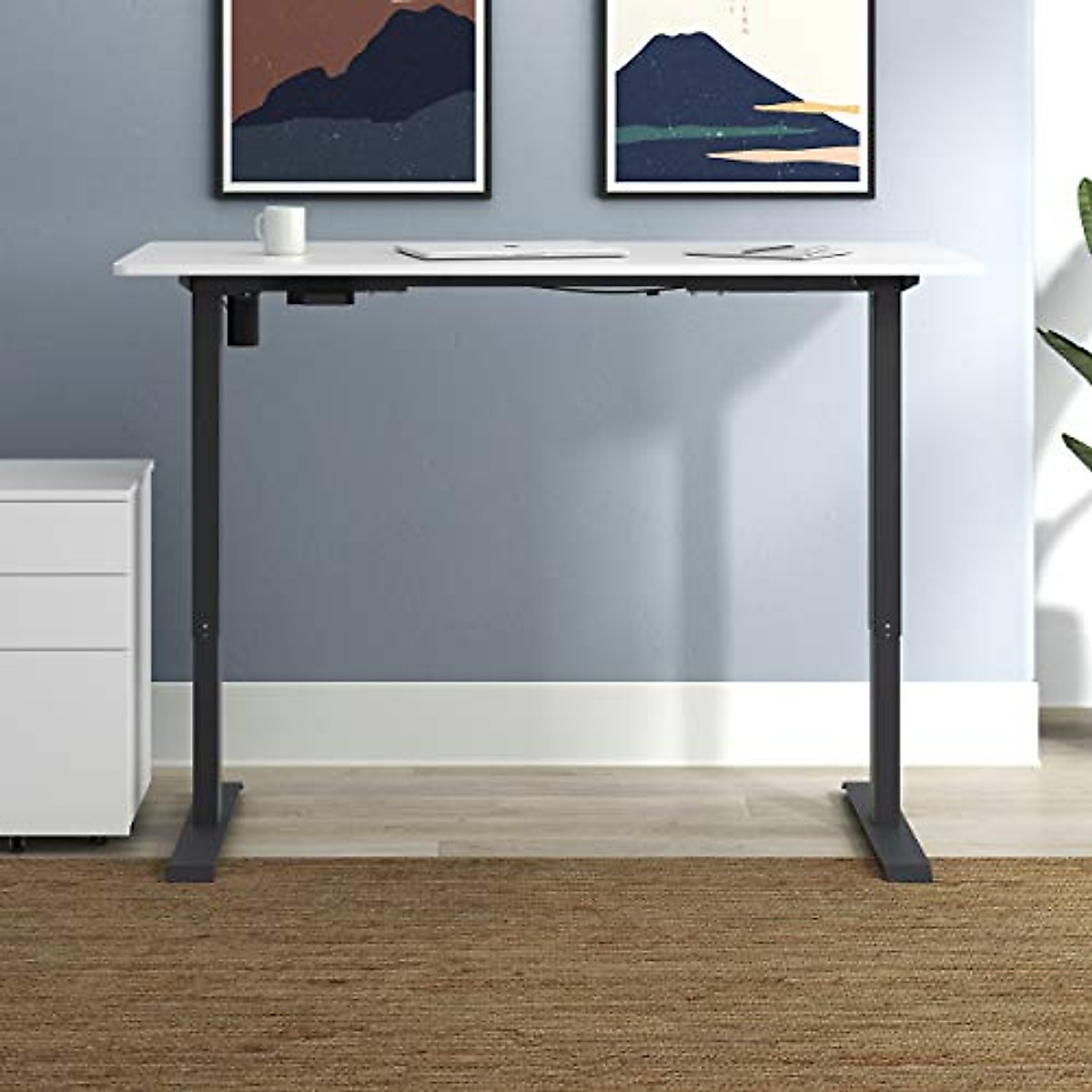 HON Basyx BSXHW2460 Height Adjustable Desk, 24 x 60, White