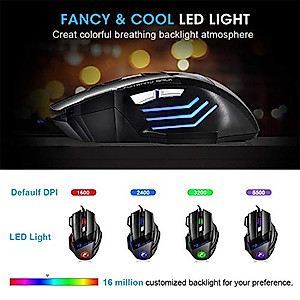 Ergonomic Mouse Wired Game Mice 5500 DPI Silent Gamer Mouse