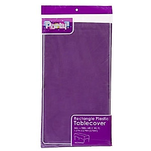 2-Pack Plastic Rectangle Party Tablecloth Purple 54 X 108 Inches