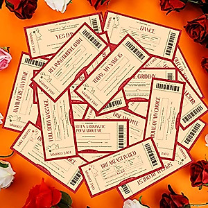 Zonon 20 Pieces Valentine‘s Day Love Coupon Cards for Sweet Couple, Husband, Wife, Boyfriend or Girlfriend Romantic Gift for Wedding, Anniversary or Birthday, 20 Designs(Red and Light Brown)