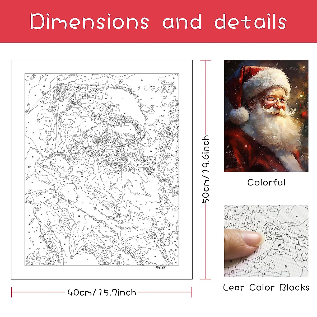 SKRYUIE Paint by Numbers Christmas for Adults, Acrylic Oil Painting by Numbers Kits for Beginner with Paintbrushes Brushes Paintwork Art Canvas for Home Decor 16x20 inch / 40x50 cm B1414