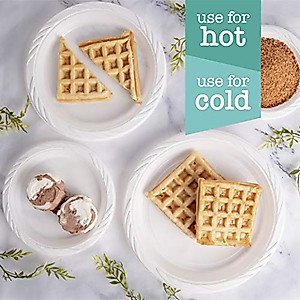 PLASTICPRO 200 Count Disposable 9 Inch White Plastic Dinner Plates large