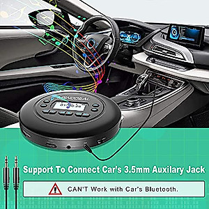 CD Player Portable, MONODEAL Bluetooth CD Player, Rechargeable Compact Small Walkman CD Player with Headphones for Car and Personal Use