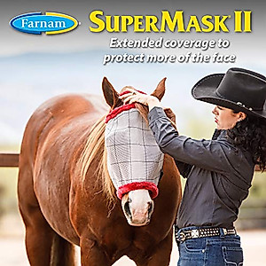 Farnam Home and Garden 100502911 No Ears Fly Mask Yearling for Horse - Color May Vary