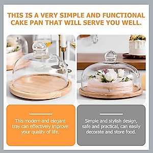 1pc Cake Tray Dessert Display Stand Cake Serving Plate with lid Party Treat Stand Glass Cake Dome Appetizer Serving Tray Cake Storage Tray Wood Vegetable Dinner Plate to Rotate