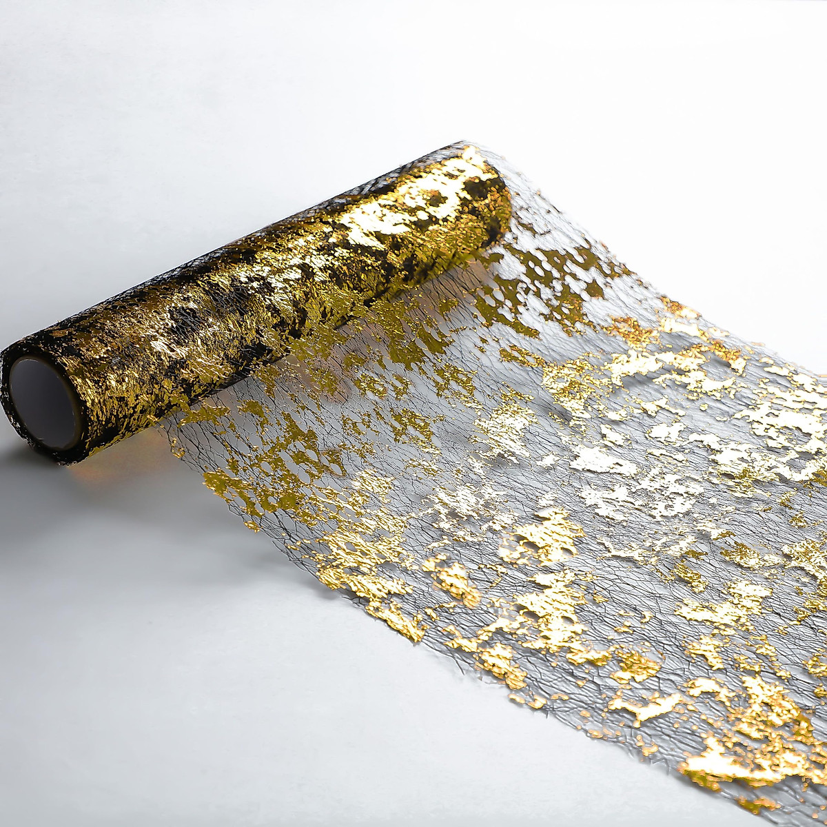 Snowkingdom Black and Gold Table Runner 49 Feet 588 inches Golden Metallic Table Centerpieces Foil Runners Party Decorations Glitter for Wedding Birthday Shower Christmas Thanksgiving Anniversary