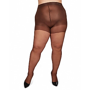 MeMoi Plus Size Curvy Control Top Pantyhose for Women, Comfortable Silky Sheer Pantyhose, Lightweight Womens Stockings - French Coffee 7X