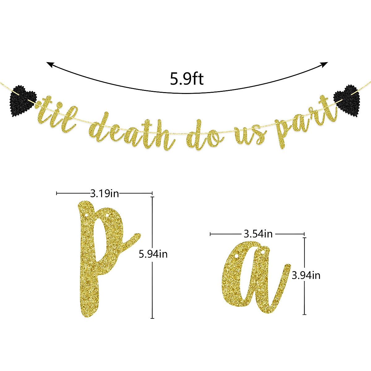 Til Death Do Us Part Banner, Halloween Wedding Banner, Bridal Shower, Bachelorette, Wedding Reception Decorations