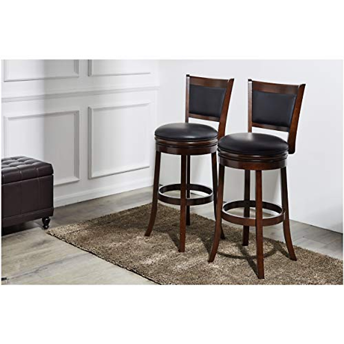 Ball & Cast Bar Height, Pack of 2 Swivel Stool, 29-Inch,2-Pack, Cappuccino