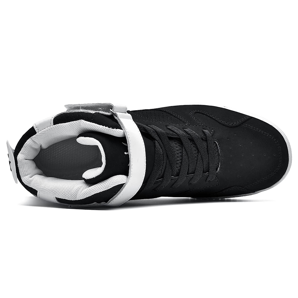 KUXIE Shoes Men's High Top Fashion Sneakers Outdoor Casual Sports Shoes Training Leather Shoes Mens Flats (M729-black, 9, Numeric_9)