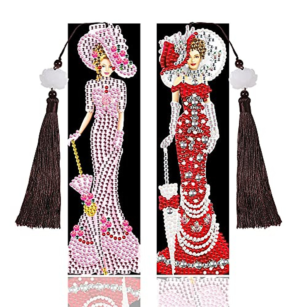 Beautiful Lady Bookmark Diamond Painting Kit for Adult, LXTONG 5D DIY Diamond Painting Bookmark, Special Shaped Crystal Drill Bookmark Paint with Diamonds for Students Graduation Gift