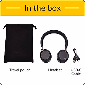 Jabra Elite 45h, Titanium Black – On-Ear Wireless Headphones with Up to 50 Hours of Battery Life, Superior Sound with Advanced 40mm Speakers – Compact, Foldable & Lightweight Design