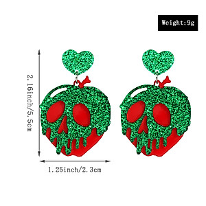 TIANBANGSHI Unique Halloween acrylic Pumpkin Earrings - Hypoallergenic Skull Pumpkin Dangle Earring For Women Holiday Night Costume Jewelry gift (human skeleton)