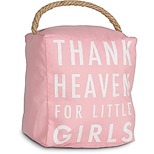 Pavilion Gift Company Open Thank Heaven for Little Girls Pink Door Stopper Baby Room Decoration