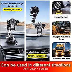 Heavy-Duty Truck Phone Holder Mount for Dashboard and Windshield - 16.9-inch Long Arm, Super Suction Cup, and Ultimate Stability -Sleek Gray Design, Perfect for Pickup Trucks