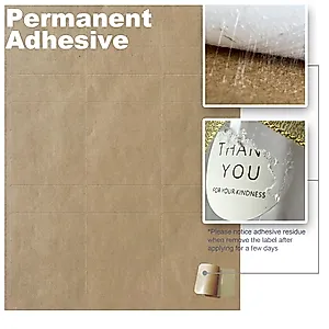 Mr-Label 1" x 2-5/8" Kraft Brown Rectangle Labels – Permanent Adhesive Blank Labels for Inkjet & Laser Printer – for Envelope | Gift Bag | Bottle | Handmade (10 Sheets|300 Labels)