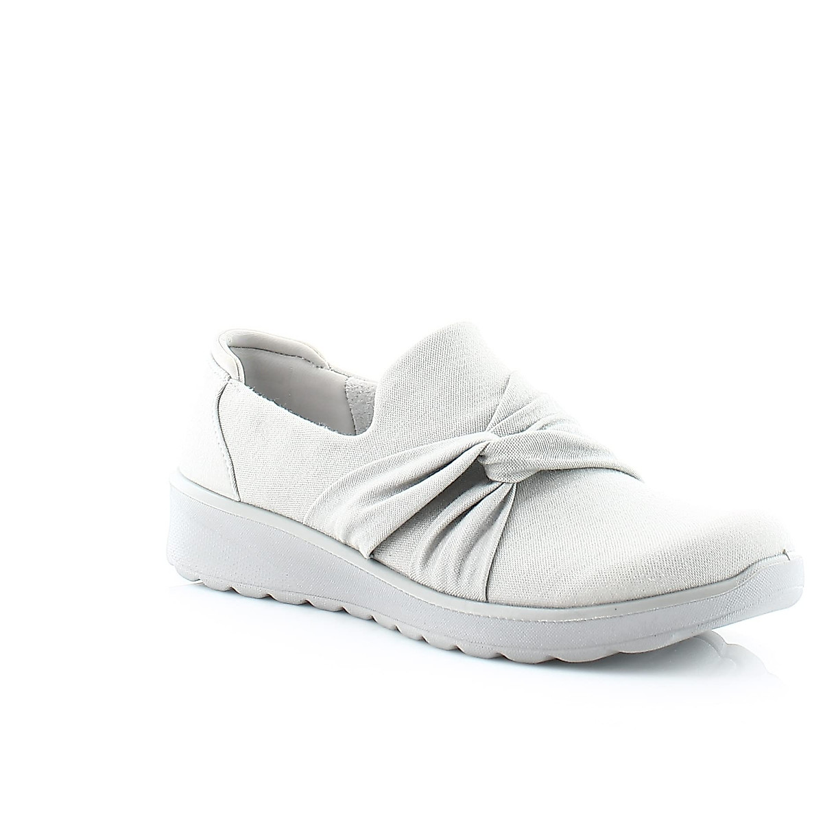 BZees Women's Glimmer Slip-Ons Loafer, Silver Smoke Shimmer, 8 Wide