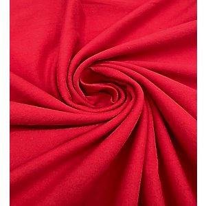 EOVEA - Cotton Spandex Fabric by The Yard - 4 Way Stretch Fabric - Cotton Jersey Knit Fabric - Stretchy Fabric - Cotton Jersey Fabric - T-Shirt Fabric 60" Inches Wide | 10 oz(Red, 1 Yard)